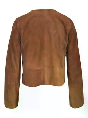 Vince Suede Collarless Jacket - Brown