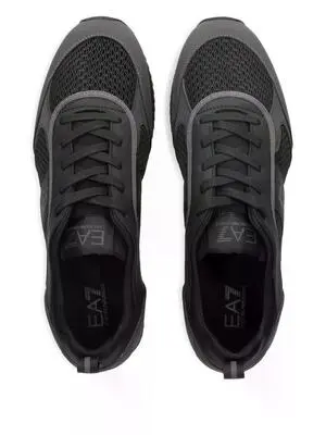Emporio Armani Logo-detail Mesh Sneakers - Black