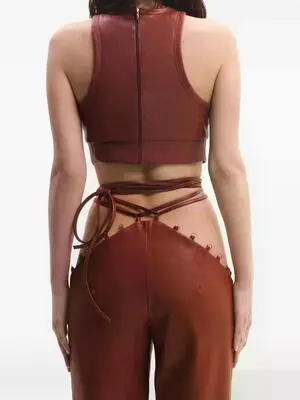LIKA Faux-leather Halter Top