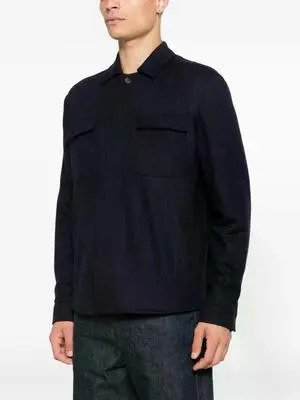 Eleventy Pinstripe Pocket Overshirt