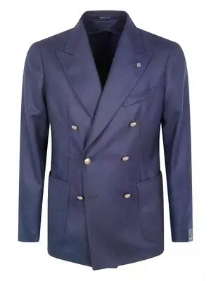Tagliatore Double-breasted Long-sleeve Blazer - Blue
