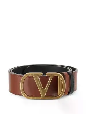Valentino Garavani V-logo Signature Reversible Leather Belt - Brown