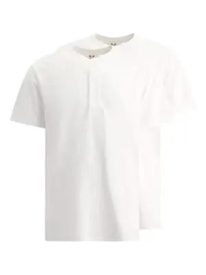 BEAMS Henley Cotton T-shirts - White