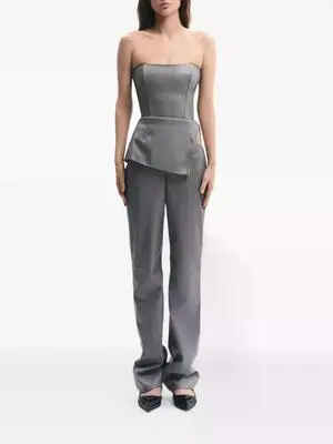 LIKA Lace-up Corset Top - Grey