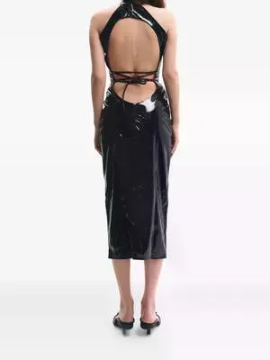 LIKA High-neck Open-back Midi Dress