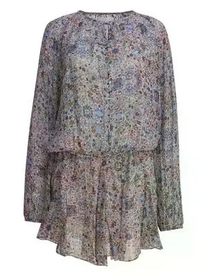 MARANT ETOILE Geometric-pattern Mini Dress - Neutrals