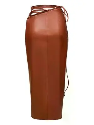 LIKA Lace-up Midi Skirt - Brown
