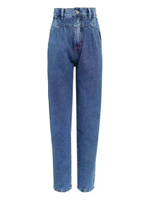 AMAPO Paneled Straight-leg Jeans