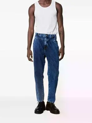 AMAPO Paneled Straight-leg Jeans