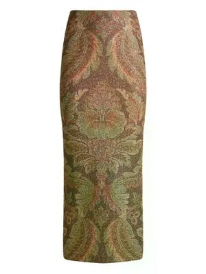 Floral Jacquard Maxi Skirts