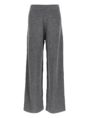Sportmax Ribbed Straight Trousers - Grey