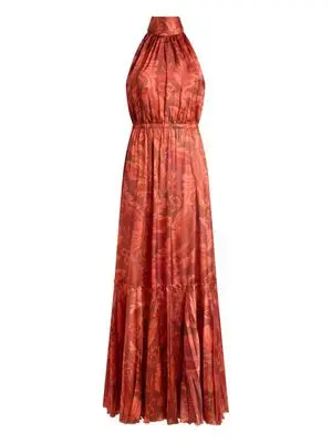 Etro Floral-print Pleated Maxi Dress - Red