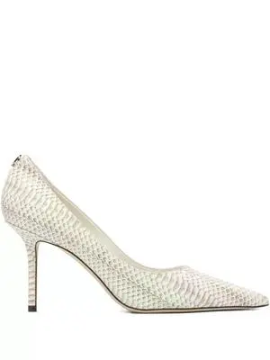 JIMMY CHOO 85mm Love Snakeskin-effect Pointed-toe Pumps