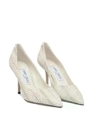 JIMMY CHOO 85mm Love Snakeskin-effect Pointed-toe Pumps