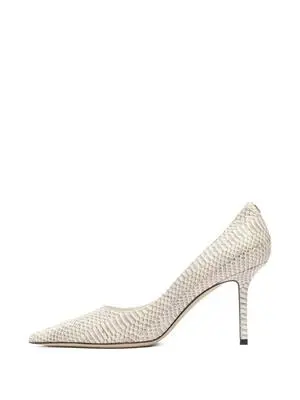 JIMMY CHOO 85mm Love Snakeskin-effect Pointed-toe Pumps