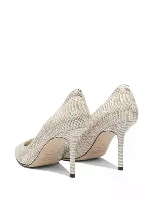 JIMMY CHOO 85mm Love Snakeskin-effect Pointed-toe Pumps