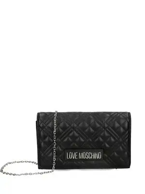 Moschino Quilted Flap Clutch - Black