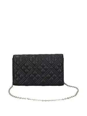 Moschino Quilted Flap Clutch - Black