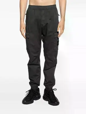 Stone Island Cargo-pocket Elasticated Trousers - Black
