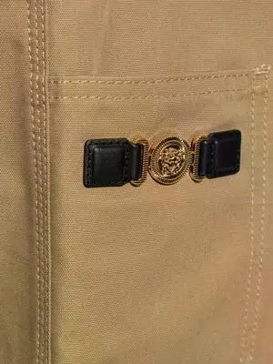 Versace Buckle-detail Cotton Trousers