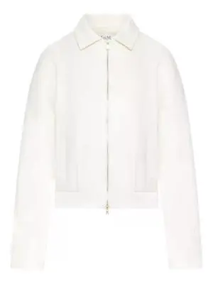 Max Mara Shirt-collar Zip-front Jacket - White