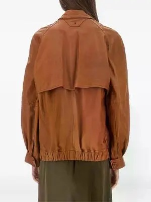 SALVATORE SANTORO Leather Bomber Jacket - Cuoio