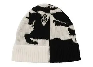 Burberry Cashmere Blend Beanie - Beige/black