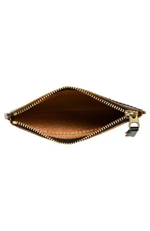 Comme Des Garçons Triple Stitch Leather Zip Pouch - Black