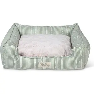 FRINGE STUDIO Small Canvas Rectangular Cuddler Pet Bed - Green