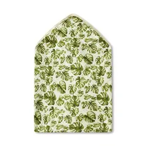 MILKBARN Organic Cotton Hooded Swaddle - Island Leaf