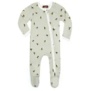 MILKBARN Zipper Footed Romper - Bumblebee