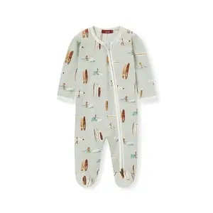 MILKBARN Zipper Footed Romper - Vintage Surf