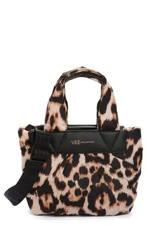 VEECOLLECTIVE Mini Caba Leopard Print Tote