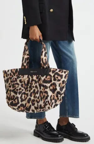VEECOLLECTIVE Mini Caba Leopard Print Tote