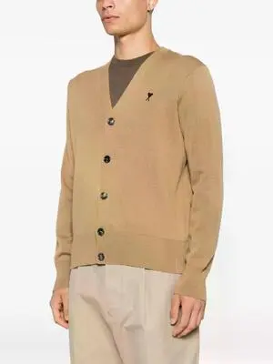 AMI Paris Button-fastening Cardigan - Neutrals