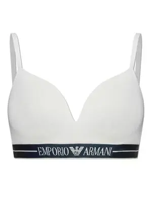 Emporio Armani Logo-band Triangle Bra - Grey