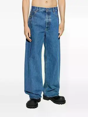 Vetements Frayed-detail Balloon Jeans - Blue