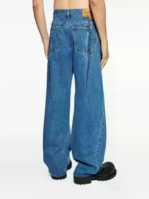 Vetements Frayed-detail Balloon Jeans - Blue