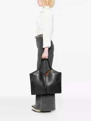 Hereu Calella V-neck Calfskin Tote Bag