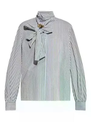 Max Mara Striped Shirt With Bow Detail