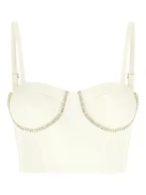 PURPLE BRAND Crystal-embellished Bustier Top