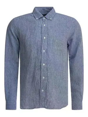 BEAMS Linen Button-down Shirt - Blue
