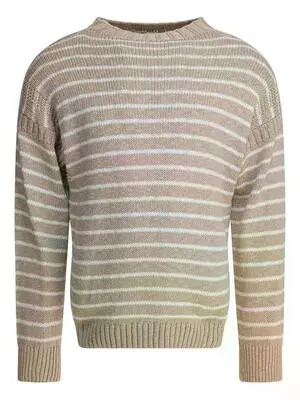 ALEX MILL Striped Cotton Knit Crewneck Sweater - Neutrals