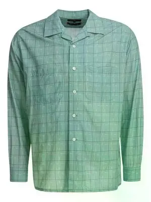 BEAMS Revere-collar Grid-pattern Shirt
