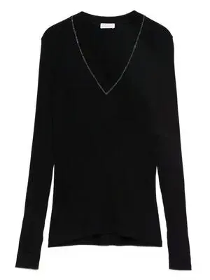 Brunello Cucinelli Embellished V-neck Sweater