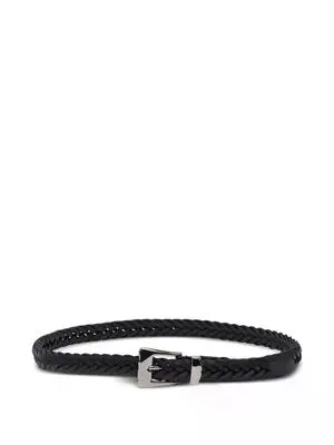 ADRIANO MENEGHETTI Braided Leather Belt - Black