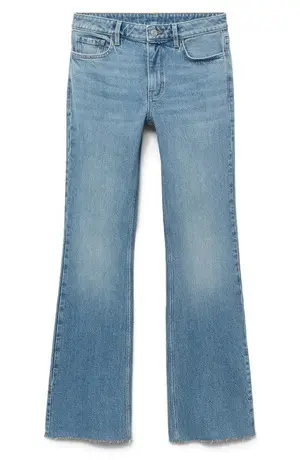 Mango Fiona Mid-rise Flare Jeans - Medium Blue