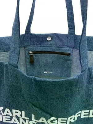 Karl Lagerfeld Logo-print Denim Tote Bag