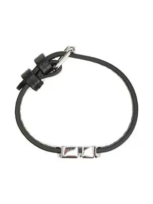 Valentino Garavani V-logo Leather Bracelet - Black