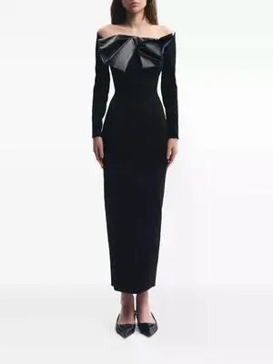 LIKA Bow-embellished Off-the-shoulder Dress